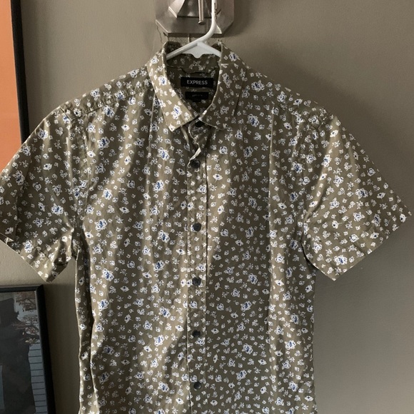 Express | Shirts | Mens Button Down Olive Green Express Shirt Xsmall ...